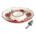 The Pioneer Woman Cheerful Rose 13.11-Inch Chip and Dip with Spreader ...