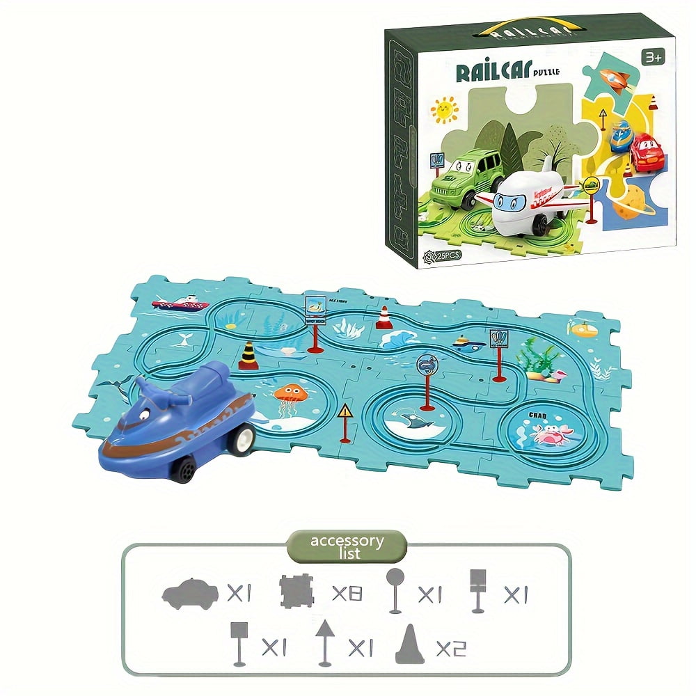 Click here for Grm New Rail Car Puzzle Game Set  Cute Car And Flo... prices