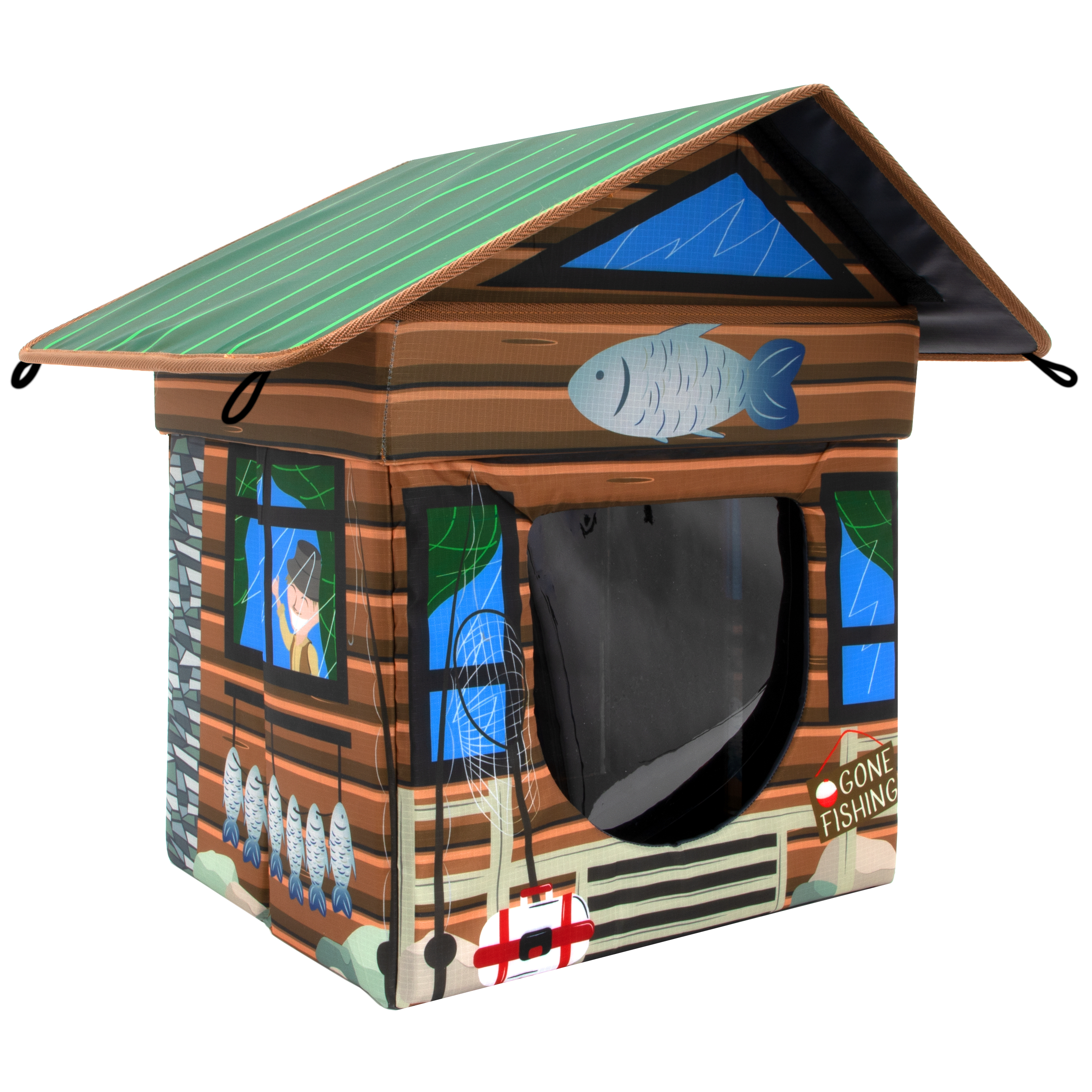 Kitty City Outdoor Stackable Cat Cabin House, Water Resistant Condo ...