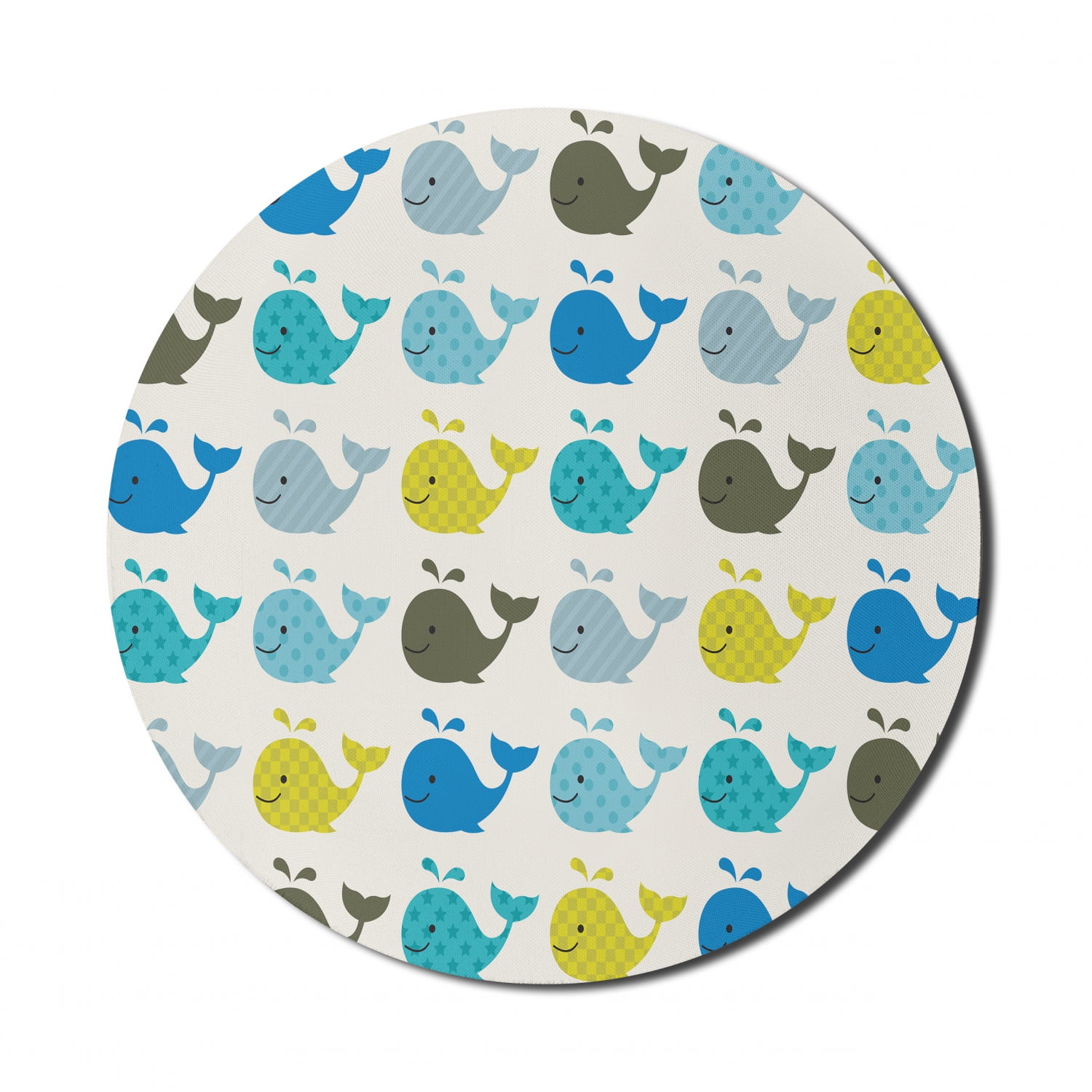 Cartoon Mouse Pad for Computers, Colorful Whales Different Styles ...