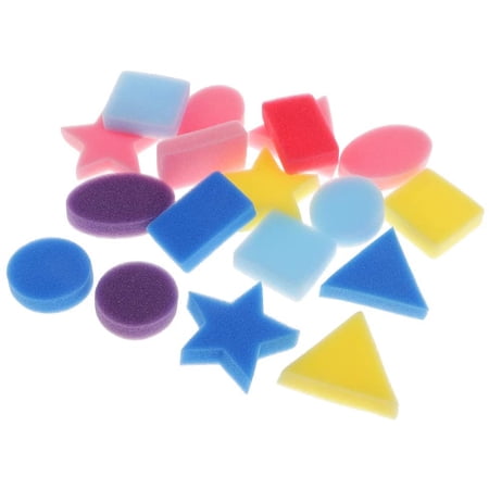 Set of 18 Pieces Sponge Painting Shapes Kids Geometric Shaped Sponge ...