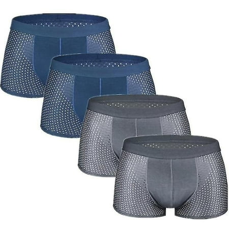 JOYWEI 4pc Man Mesh Homme Bamboo Ice Silk Underwear Boxers ...
