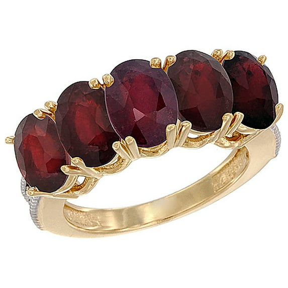 10K Yellow Gold Natural High Quality 1.38 ct. Oval 7x5mm 5-Stone Mother ...