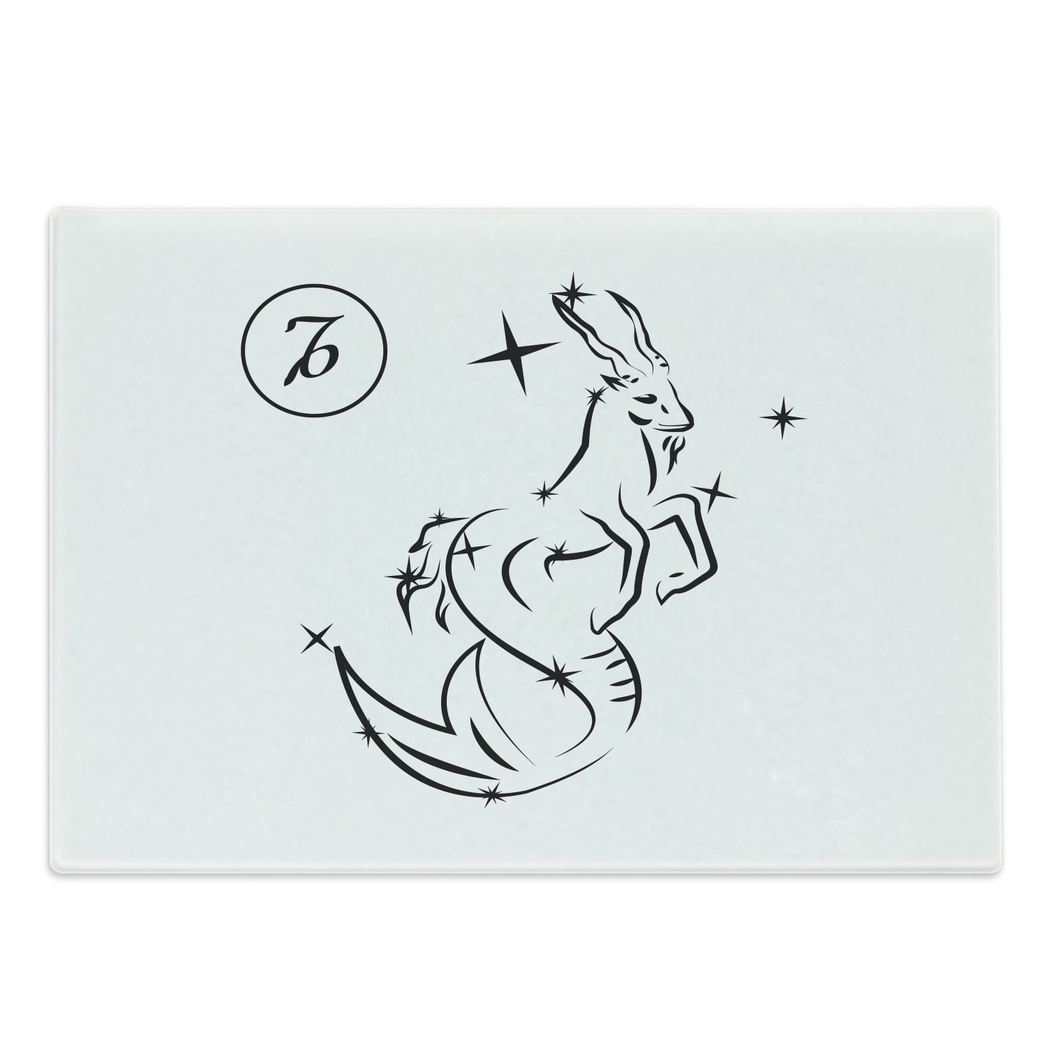 Zodiac Capricorn Cutting Board, Monochrome Sketch Style Capricorn Line ...
