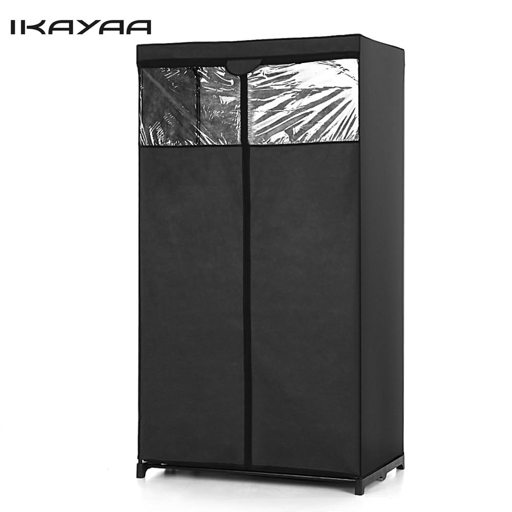 iKayaa Classic Zip Up Fabric Closet Clothes Wardrobe Cabinet Clothing ...