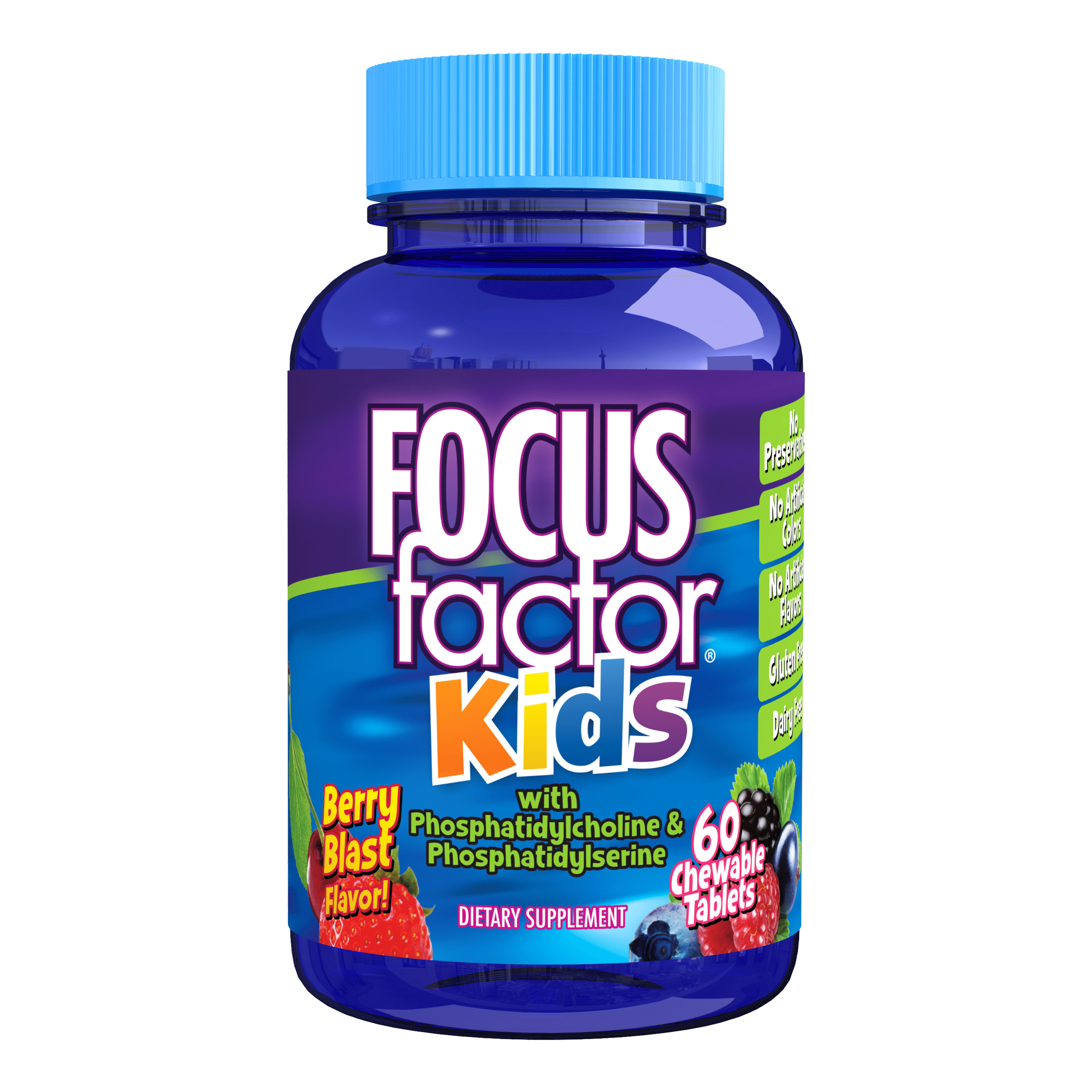 Focus Factor Kids Chewable Daily Vitamin, 60 Count, Brain Health ...
