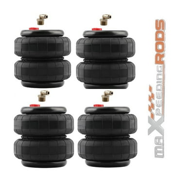 4 Pieces Heavy Duty 2500lb 1/2"NPT Double Bellow Air Suspension Bag Air ...