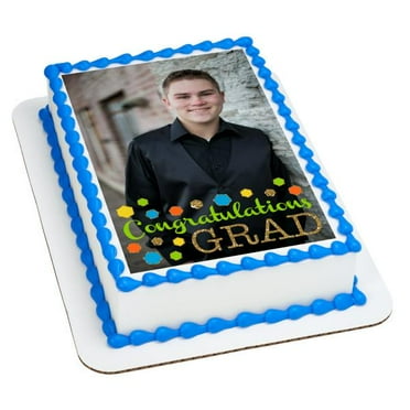 Congrats Grad Edible Extra Large 8 x 10 Cake Decoration Topper Image ...