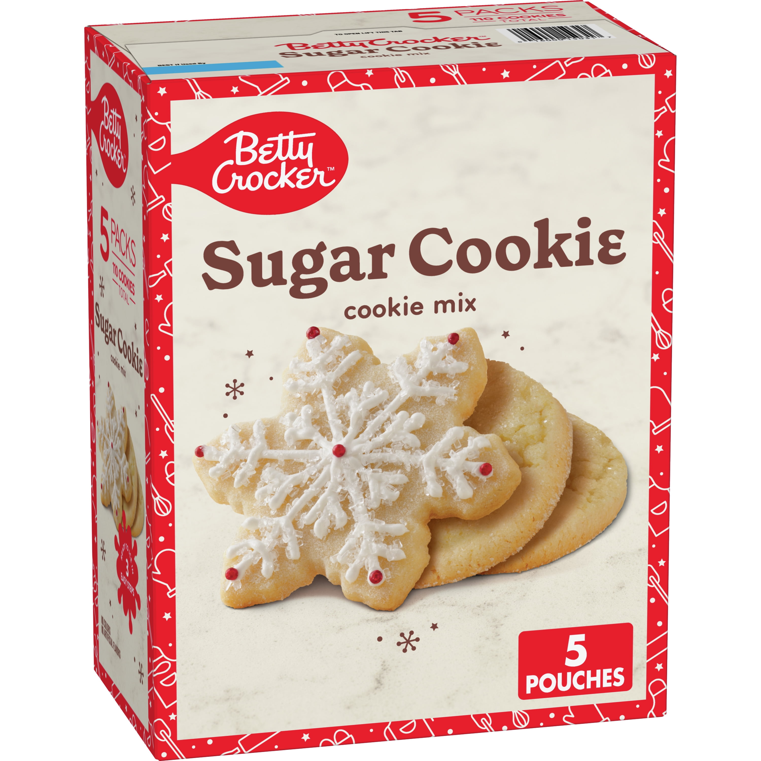 Betty Crocker Sugar Cookie Mix, 5 Packs, Makes 110 Cookies, 5 lb. 7.5 ...