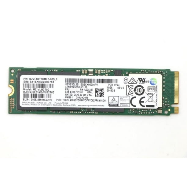 SSD Drive for Lenovo 2T,M.2,2280,PCIe3x4,SAM,Opal 01LX203 - Walmart.com ...