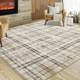 HOMERRY 8' x 10' Modern Elegance Area Rug, Plaid Pattern, Non-Slip ...