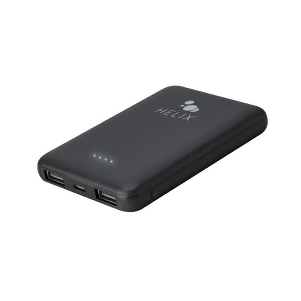 Helix/Retrak Power Bank 5000 mAh with Dual USB-A Ports Black Batteries ...