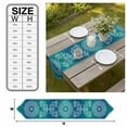 Teal Blue Boho Table Runner Linen Burlap Table Runner 72 Inches Long ...
