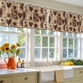 Coffee Beans 2 Panels Kitchen Valance, Country Heart Coffee Bean ...