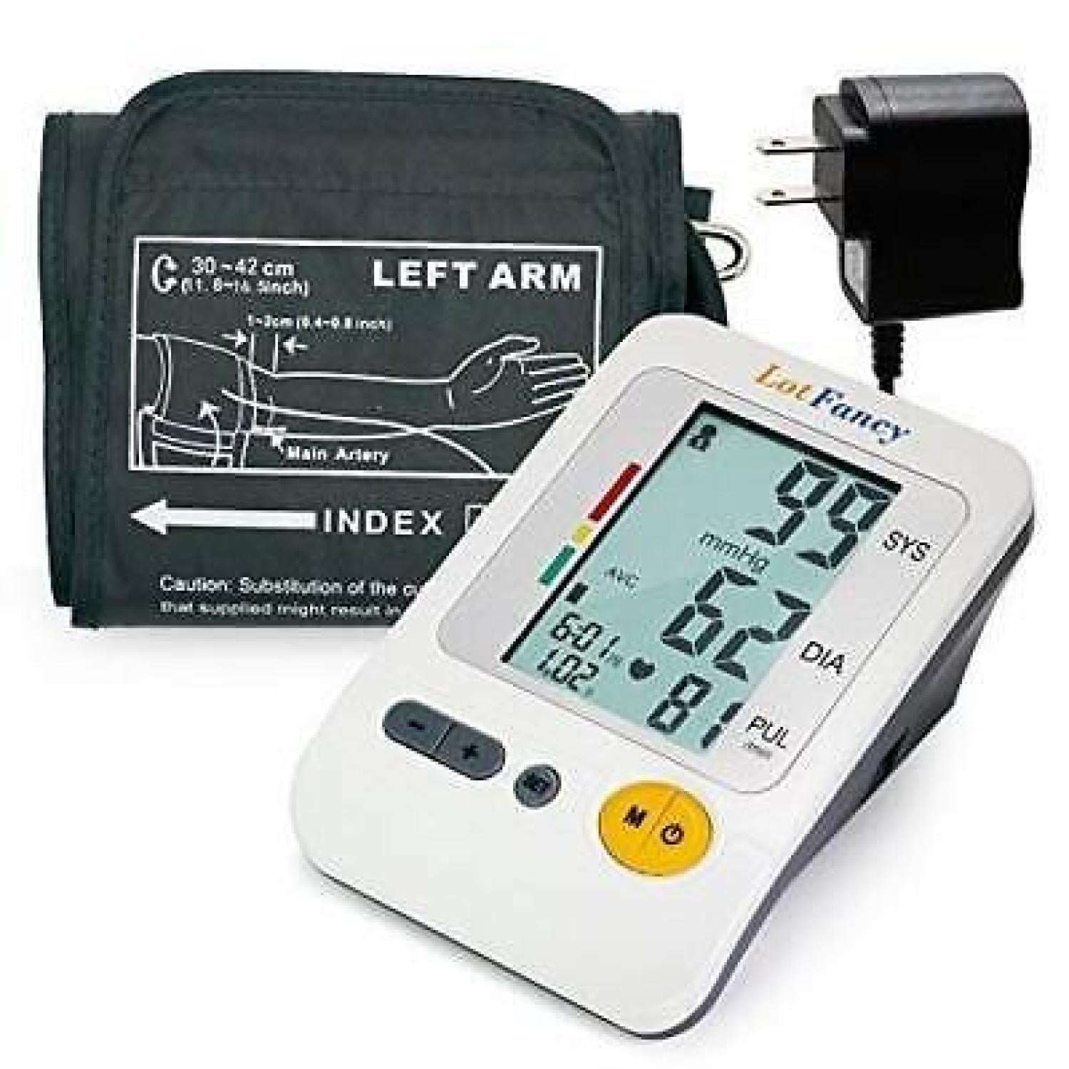Blood Pressure Monitor Automatic Arm Digital BP Cuff Pulse Heart Rate ...