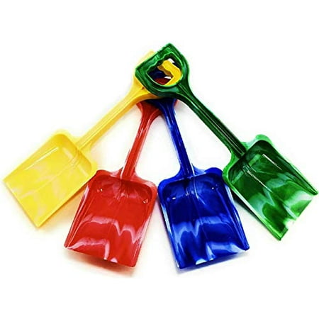 Mattys Toy Stop 10" Plastic Sand Shovels for Kids (Red, Blue, Green ...