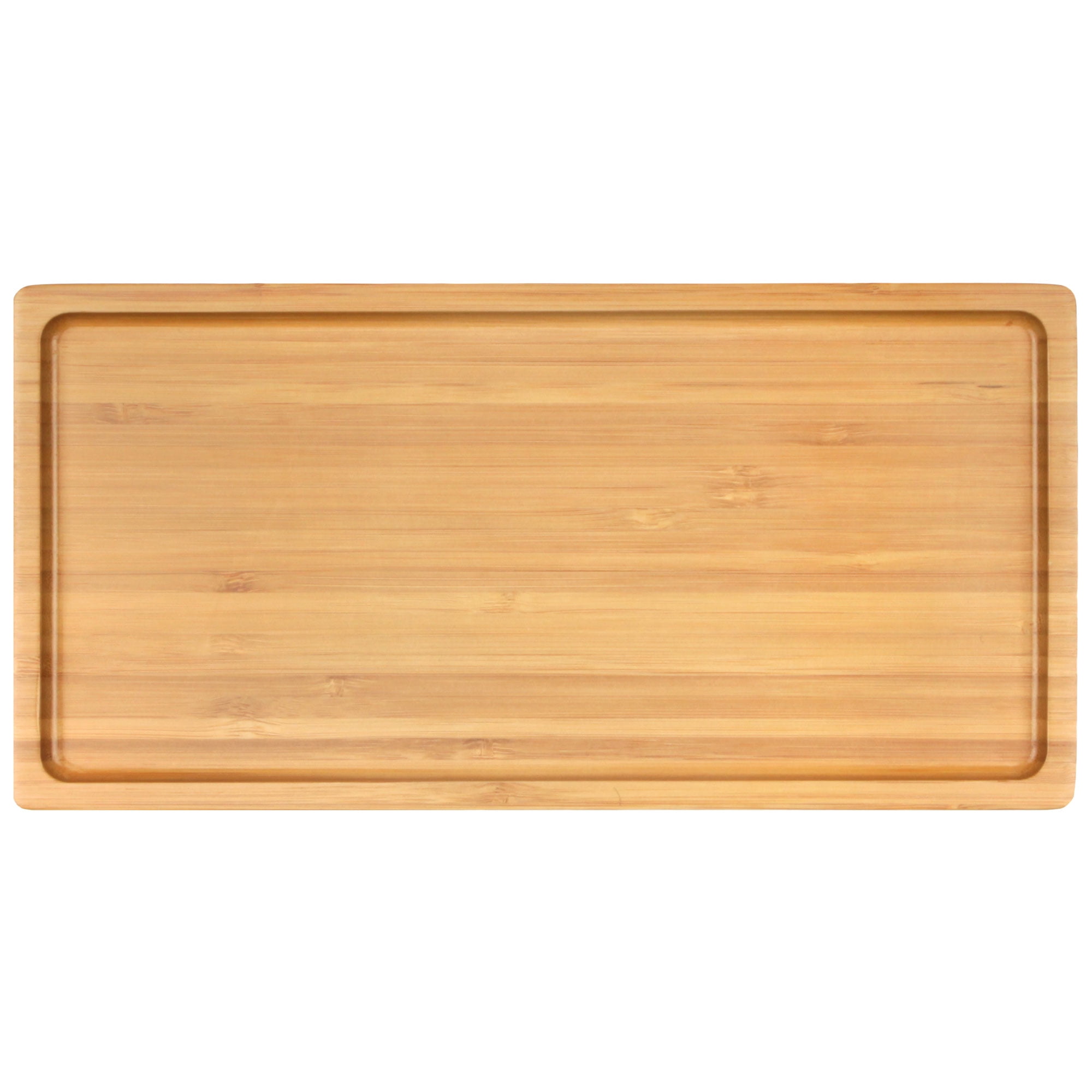 BambooMN Bamboo Wooden Small Organic Tea Serving Tray - Rounded Edges ...