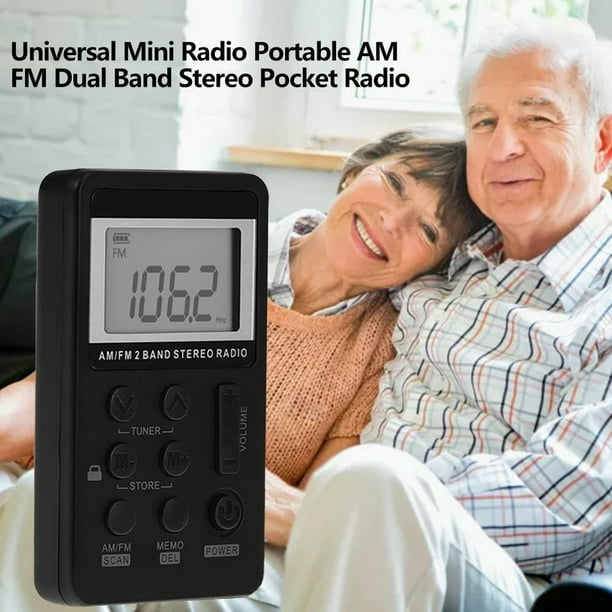 Portable AM/FM Radio Rechargeable Walkman Radio Pocket Radio with LCD ...