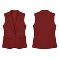 Avirosel Women's Casual Sleeveless Blazer Open Front One Button Jacket ...