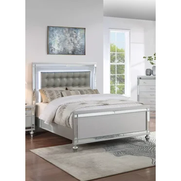 Transitional Cal King Size Bed 1pc Bedroom Furniture Plywood MDF Sleigh ...