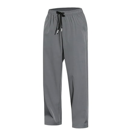 PEASKJP Men's Classic Fit Pants Quick Dry Running Track Gym Pants with ...