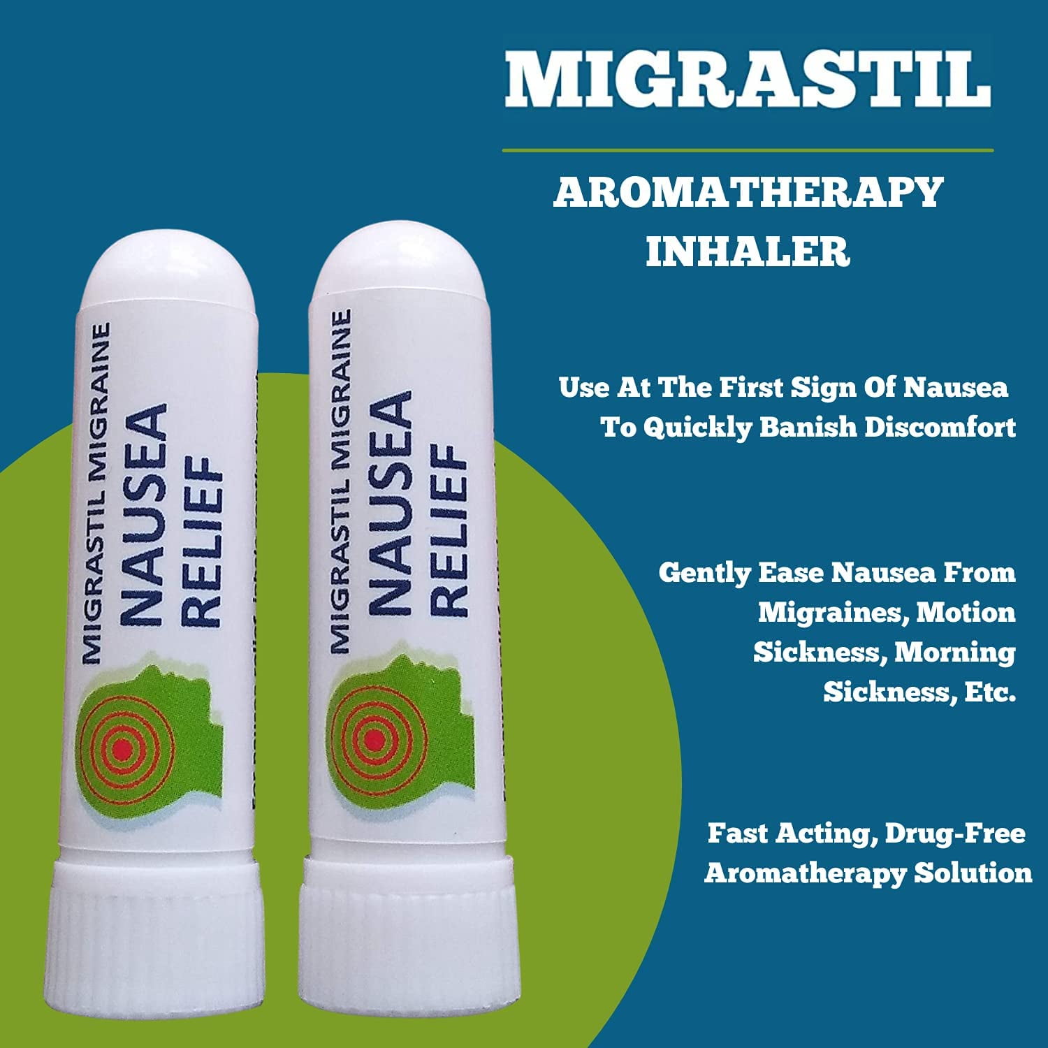 Buy Migrastil Nausea Relief Inhaler (Pack of 2) - Pocket Size Nausea ...