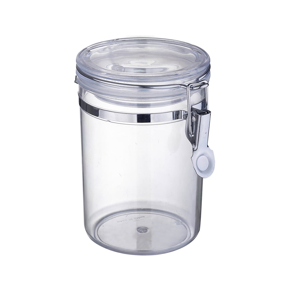 HOMEMAXS 750ml Plastic Canister with Locking Clamp Grain Storage Jar ...