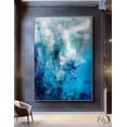 Abstract Handmade Painting in Turquoise, Blue & White – Modern Oceanic ...