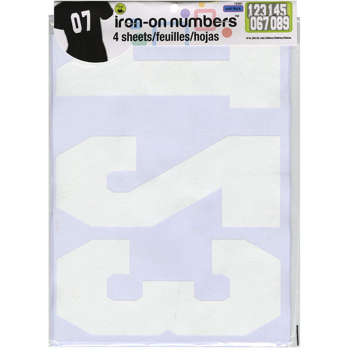 Soft Flock Iron-On Numbers 8" Athletic-White | Walmart Canada