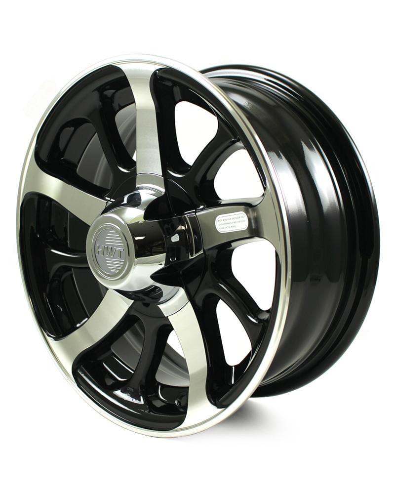 14X5.5 5-Lug on 4.5" Aluminum Series 08 Trailer Wheel - Black Inlay ...