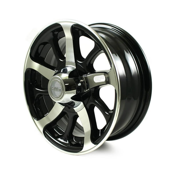 14X5.5 5-Lug on 4.5" Aluminum Series 08 Trailer Wheel - Black Inlay ...