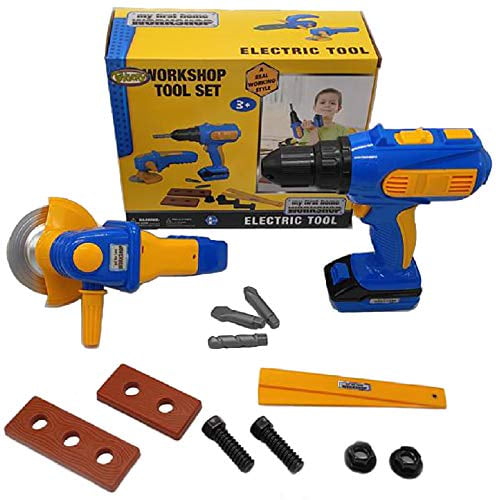 Toysery Kids Toy Power Tool Drill Set - Kids Power Construction Tool ...
