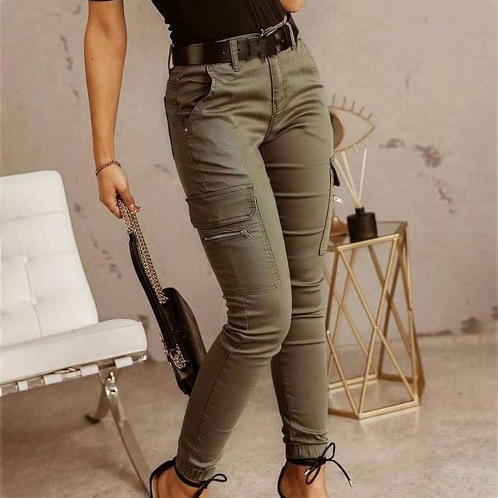 Click here for Kyusrd Cargo Pants For Women Elastic High Waisted... prices