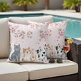 Cherry Blossom Cats Outdoor Pillow Covers Set of 2 Japanese Pink Cherry ...
