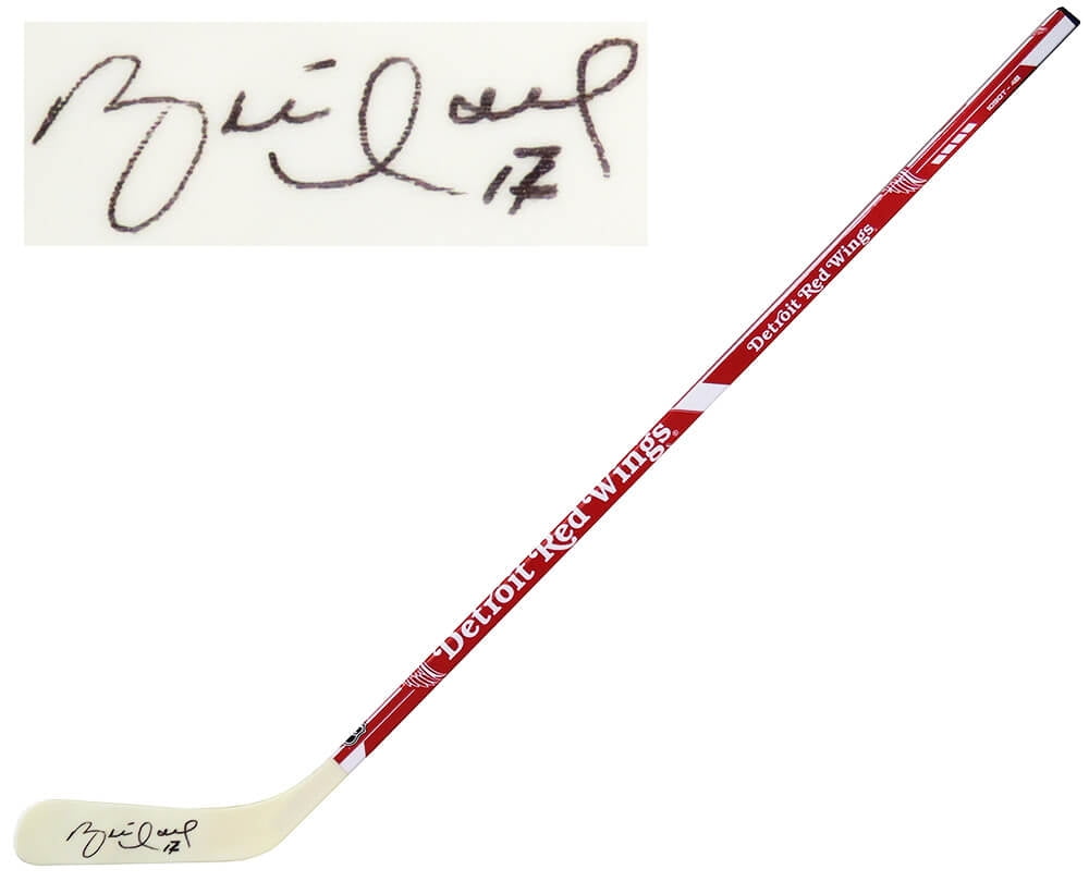 Brett Hull Signed Detroit Red Wings Logo 48 Inch Full Size Hockey Stick ...