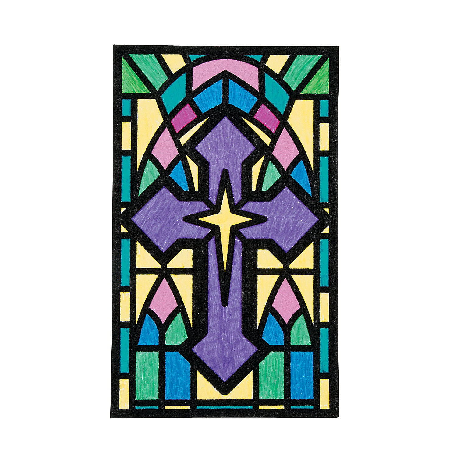 Color Your Own Cross Fuzzy Pictures, Craft Kits, Posters, CYO - Fuzzy ...