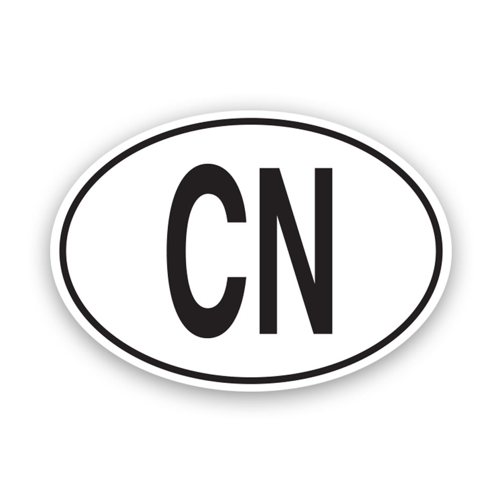 CN People's Republic of China Country Code Oval Sticker Decal - Self ...