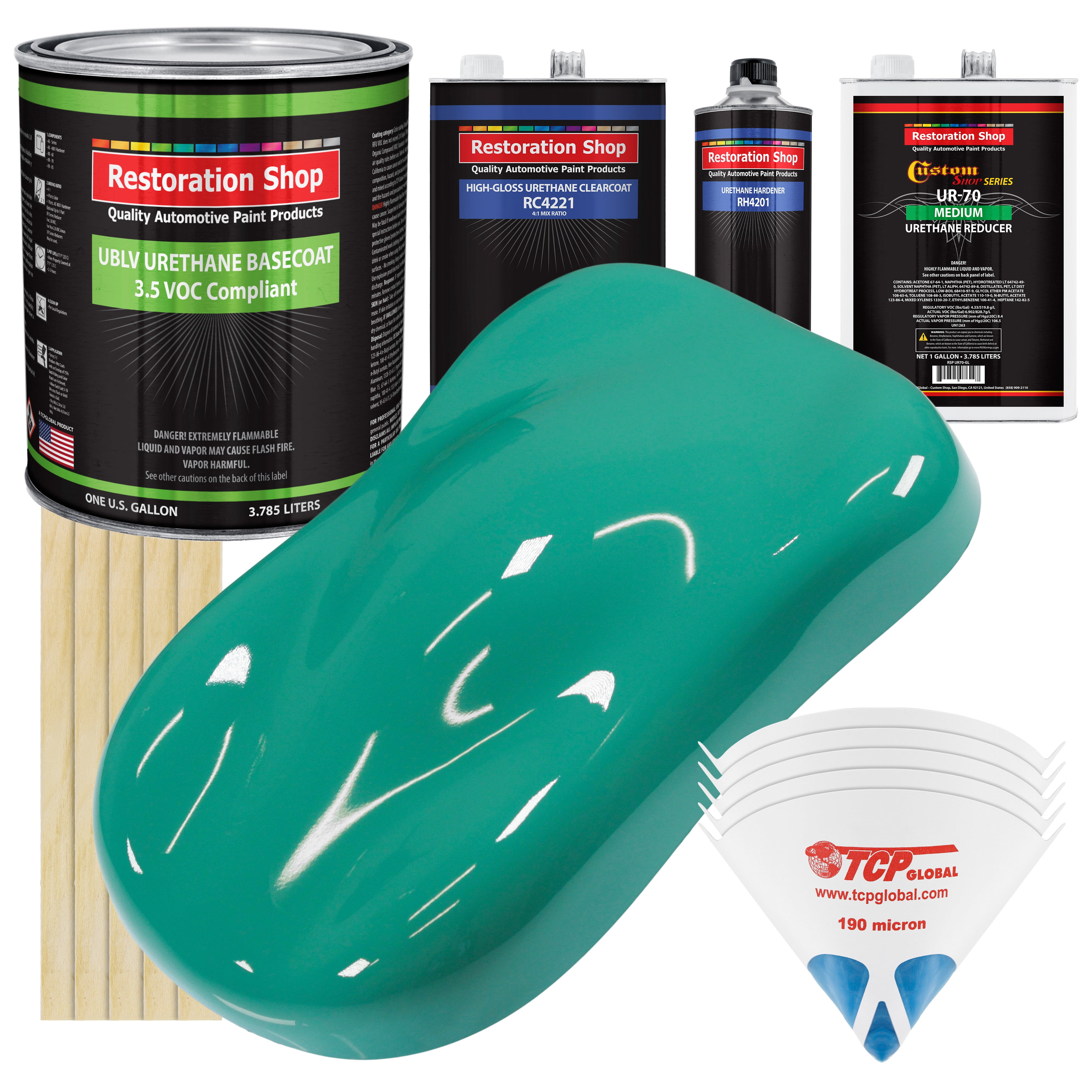 Tropical Turquoise Gallon Low VOC URETHANE BASECOAT CLEARCOAT Car Auto ...
