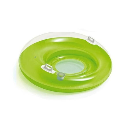 Intex - Inflatable Pool Chair with Cup Holder, 47 '' Diameter, Green ...