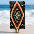 Boho Orange Teal 2-in-1 Beach Towel Backpack,Quick Dry Beach Towel ...