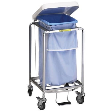 Triple Easy Access Hamper with Foot Pedal, Blue, Mauve & White ...