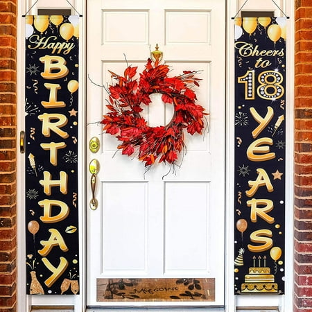 18th Birthday Banner 18th Birthday Party Decorations Cheers to 18 Years ...