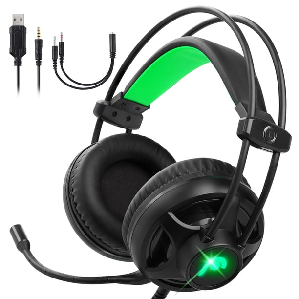 Fosmon Adjustable HQ Sound Wired Gaming Headset (3.5mm + USB) Volume ...