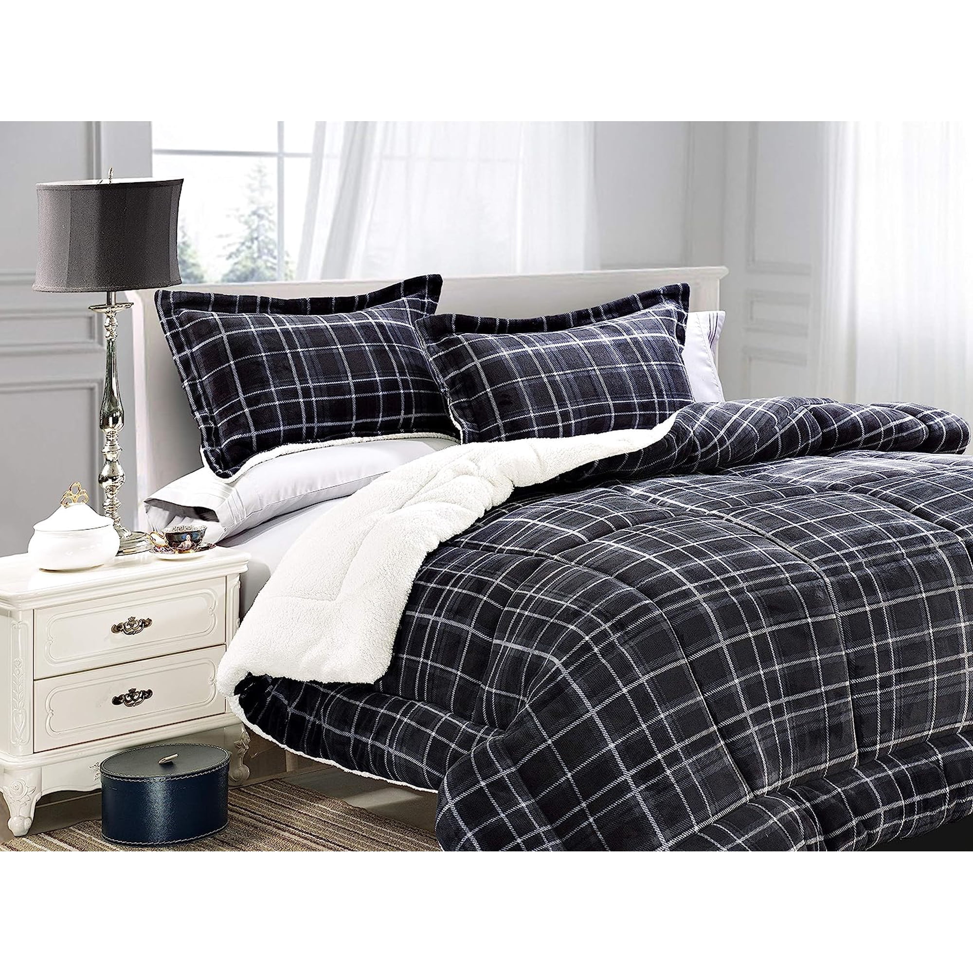 Click here for Mocassi 3-Piece Plaid Pattern Comforter Set - Soft... prices