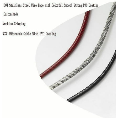 Hq Custom Made 4mm Pvc Coated Stainless Steel 304 Wire Rope Cable Sling ...