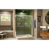 DreamLine Duet 32 in. D x 60 in. W x 74 3/4 in. H Semi-Frameless Bypass Shower Door in Chrome ...