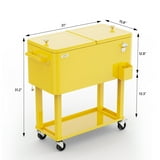 Ktaxon 80 Qt Rolling Ice Chest Cooler Cart Outdoor Trolley with Storage ...