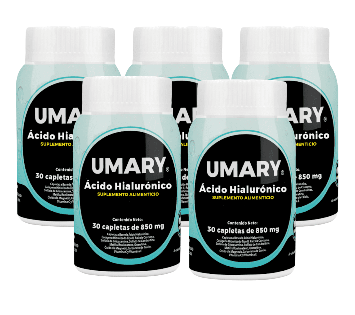 UMARYOriginal Acido Hialurónico con 30 Tabletas. Pack 5 azul cielo ...