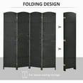 HOMCOM 4 Panel Room Divider Freestanding Folding Privacy Screen Black ...