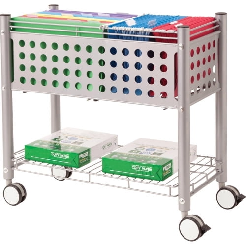 Vertiflex Open Top Rolling File Cart 4 Casters - Steel - x 28.3" Width ...